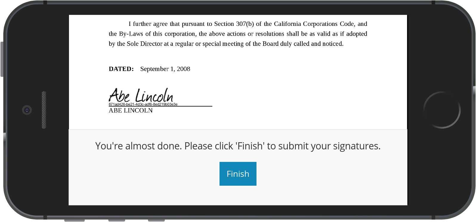 How To Sign Your Corporate Minutes With Your Finger