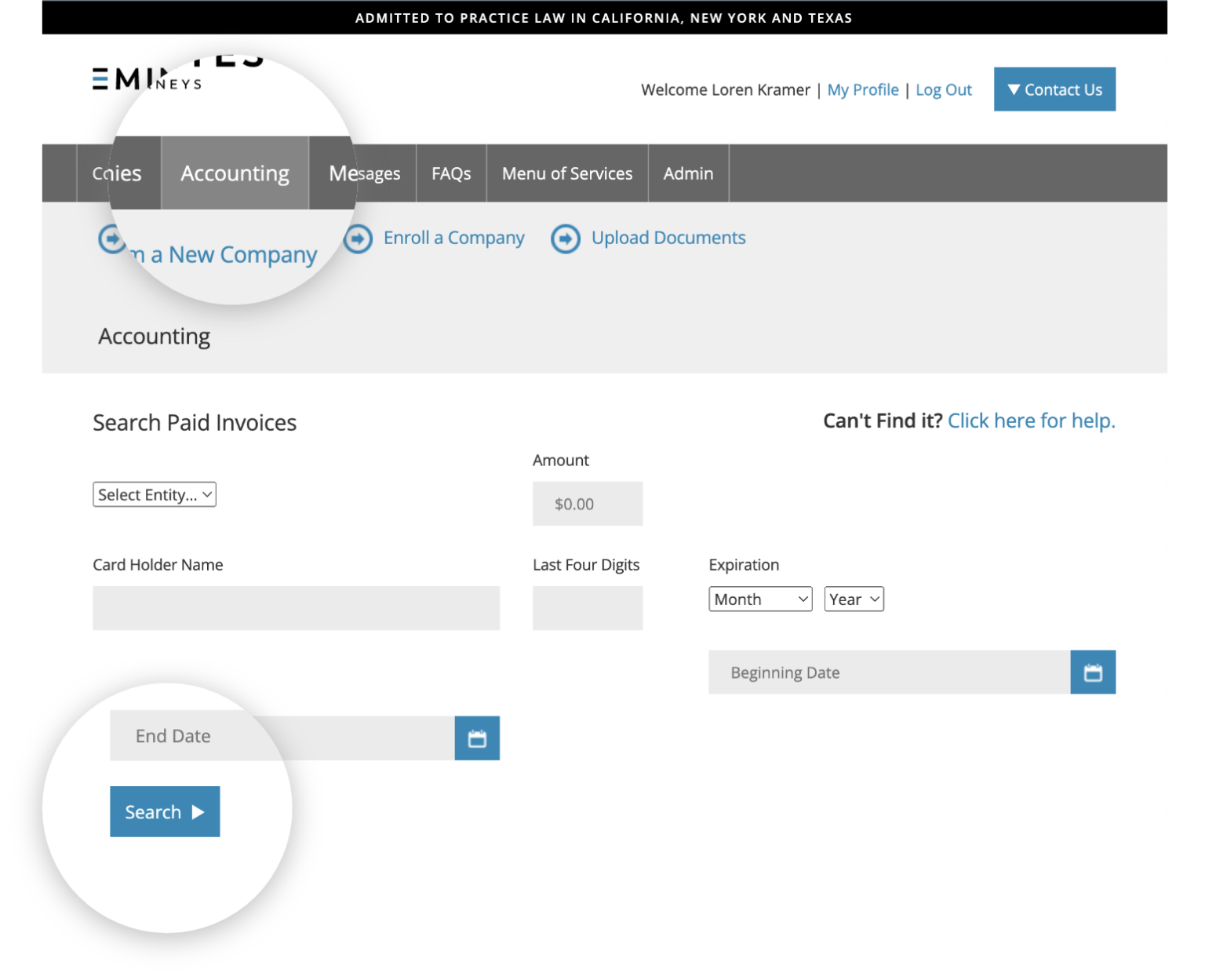 How do I find invoices and accounting back up?